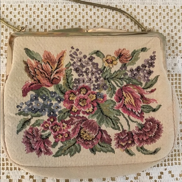 Vintage | Bags | Vtg 5s60s West German Needlepoint Purse | Poshmark